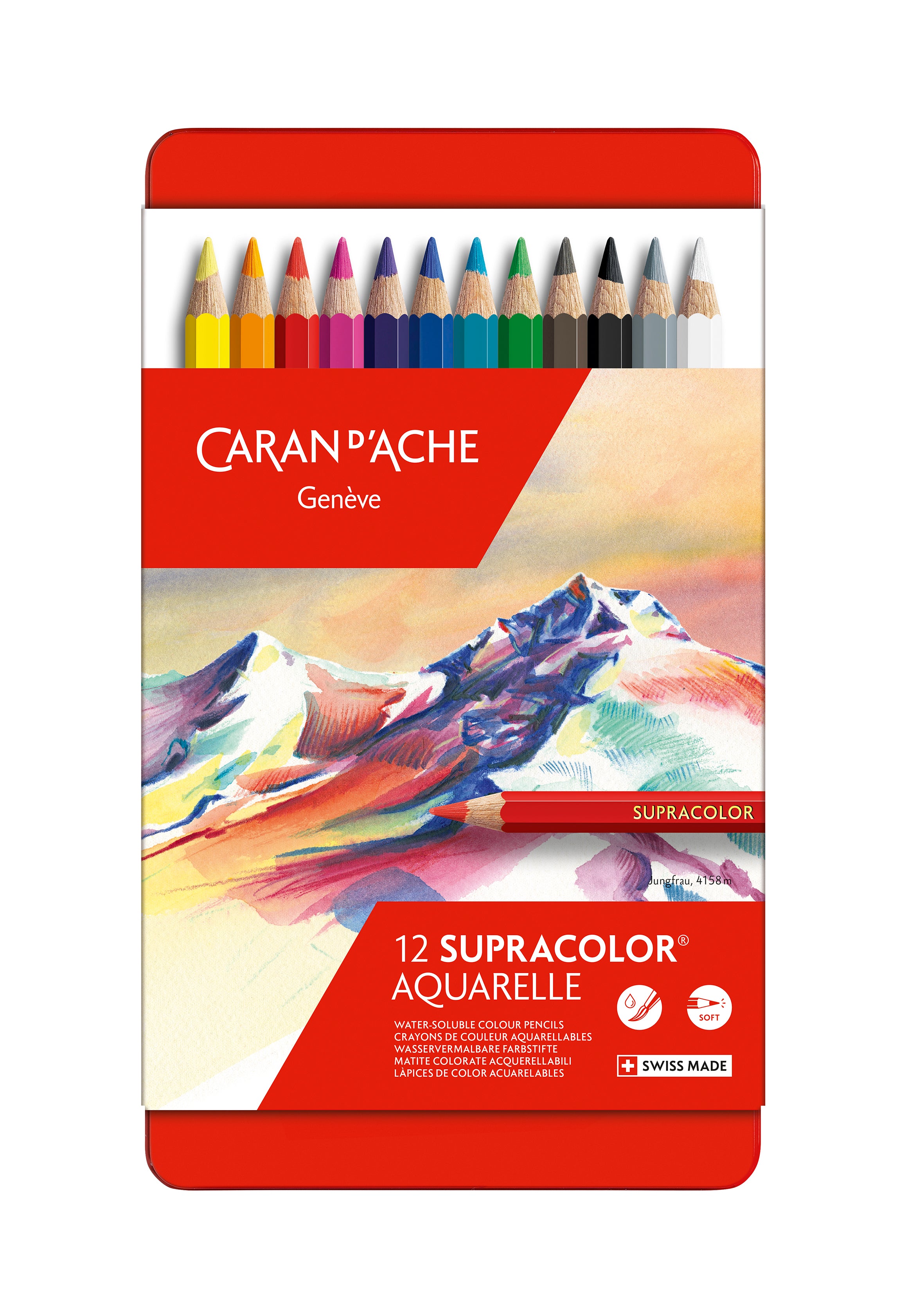 ARTIST SUPRACOLOR SOFT AQUARELLE 12 colores – Caran d'Ache · E-Shop ...